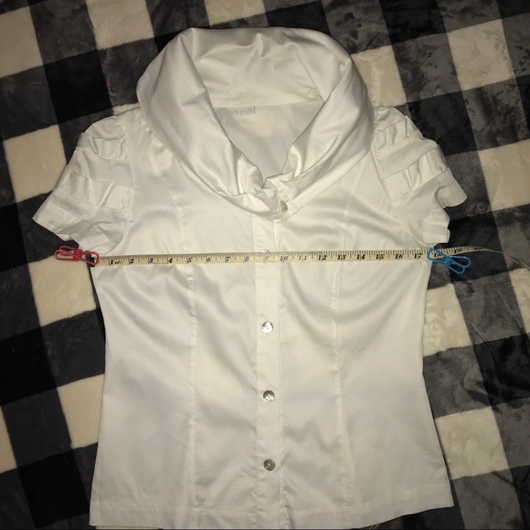 Tops | White Cotton Stretch Blouse | Poshmark